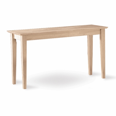 Unfinished Wood Shaker Sofa Table - International Concepts