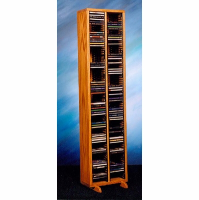 Wood Shed 160 CD Solid Oak Storage Tower - 209-4 - Wood Shed Media Storage