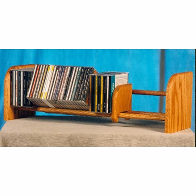 Wood Shed Solid Oak 1 Row Dowel CD Rack - 101 - Wood Shed Media Storage