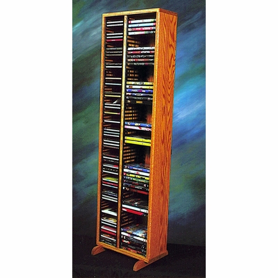 Wood Shed Solid Oak CD and DVD Combination Storage Tower - 211-4CD-DVD ...