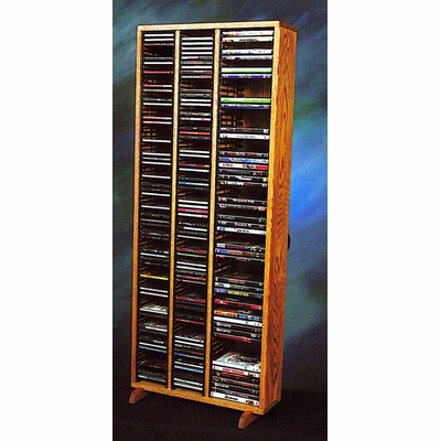 Wood Shed Solid Oak Storage Tower for CD's and DVD's - 312-4CD-DVD ...