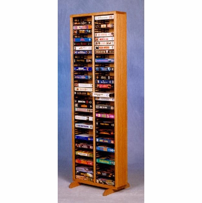 Wood Shed Solid Oak VHS Storage Tower - 208-4VHS - Wood Shed Media Storage
