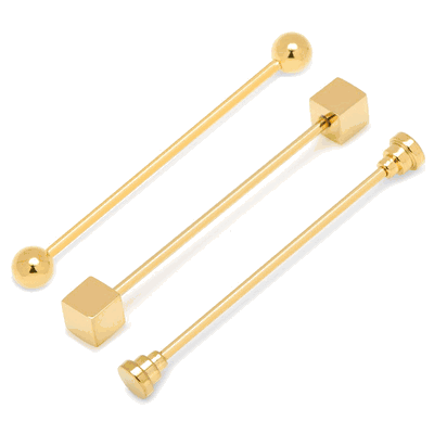 3 Piece Gold Stainless Steel Collar Bar Set
