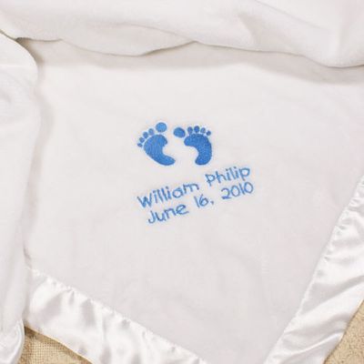Personalized Baby Boy Blankets, Embroidered Baby Fleece Blankets