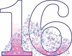 Number 16 Cardboard Cutout - Future Memories