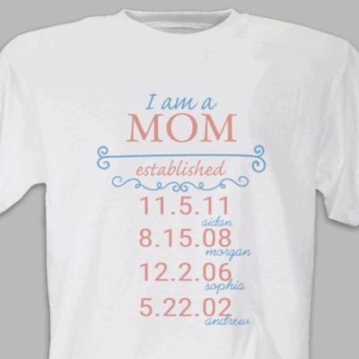 Personalized Established T-Shirt for Her - Custom Mothers Day Shirts