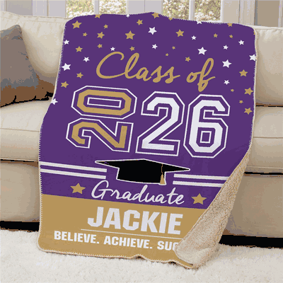 Personalized Rotated Class Of Graduation Sherpa Throw