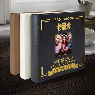 Personalized Team Groom Leatherette Groomsmen Photo Album