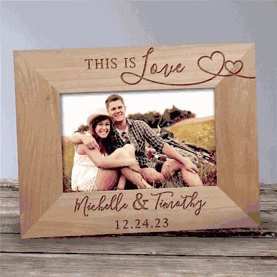 Personalized This is Love Hearts Picture Frame