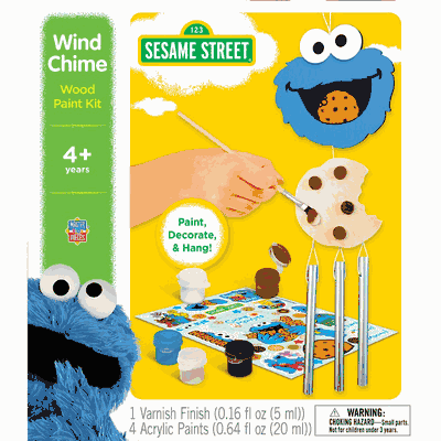 Sesame Street Cookie Monster Wind Chime Wood Paint Kit