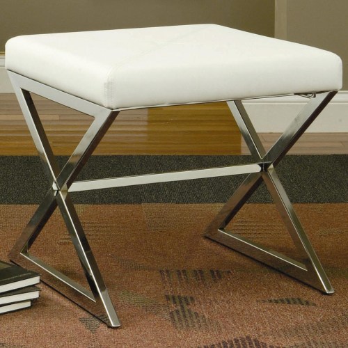 Chrome Accent Foot Stool