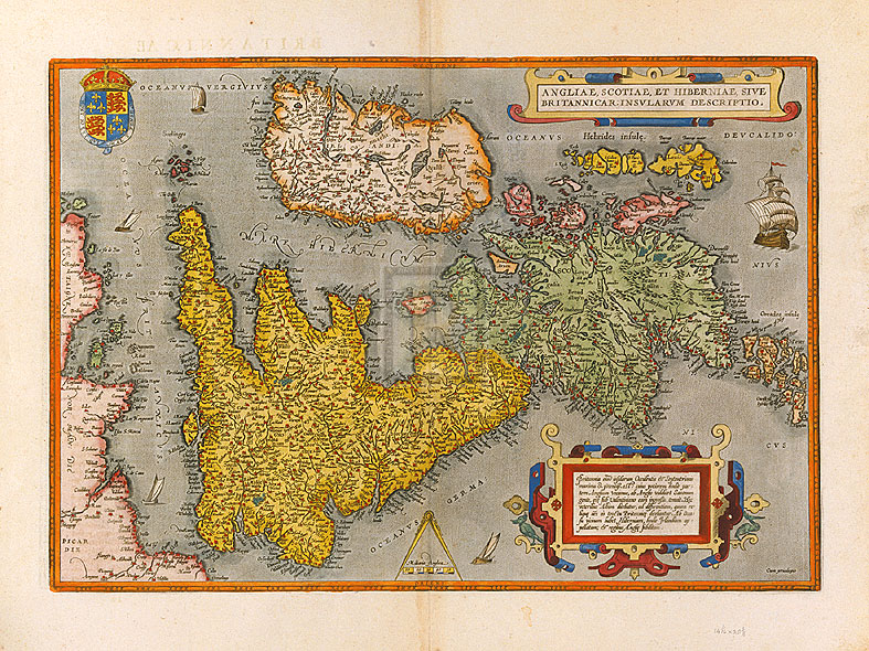 Abraham Ortelius Hand Numbered Limited Edition Print on Paper :"Angliae ...