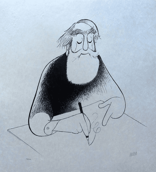 Al Hirschfeld Hand Signed Limited Edition Lithograph:"Self Portrait At ...