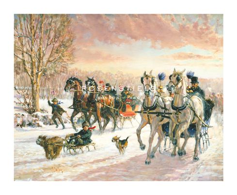 Alan Maley Hand Numbered Limited Edition Print on Paper :"Sleigh Race ...