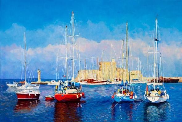 Alex Pauker Artist Signed Limited Edition Canvas Giclee:"French Sails ...