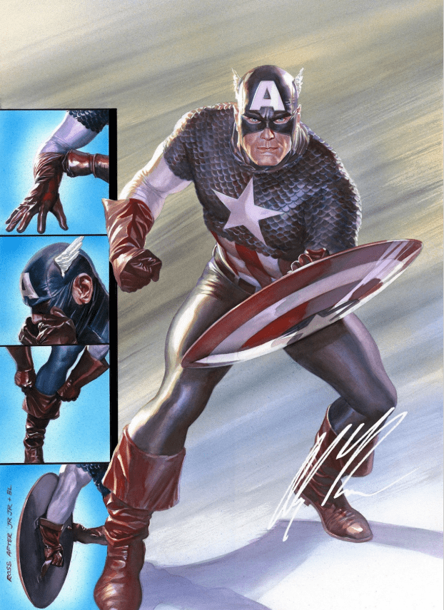 Alex Ross Artist Signed Limited Edition Lithograph on Paper:"Captain ...