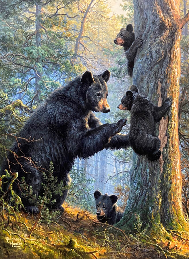 Abraham Hunter Artist Hand Signed Limited Edition Embellished Canvas ...