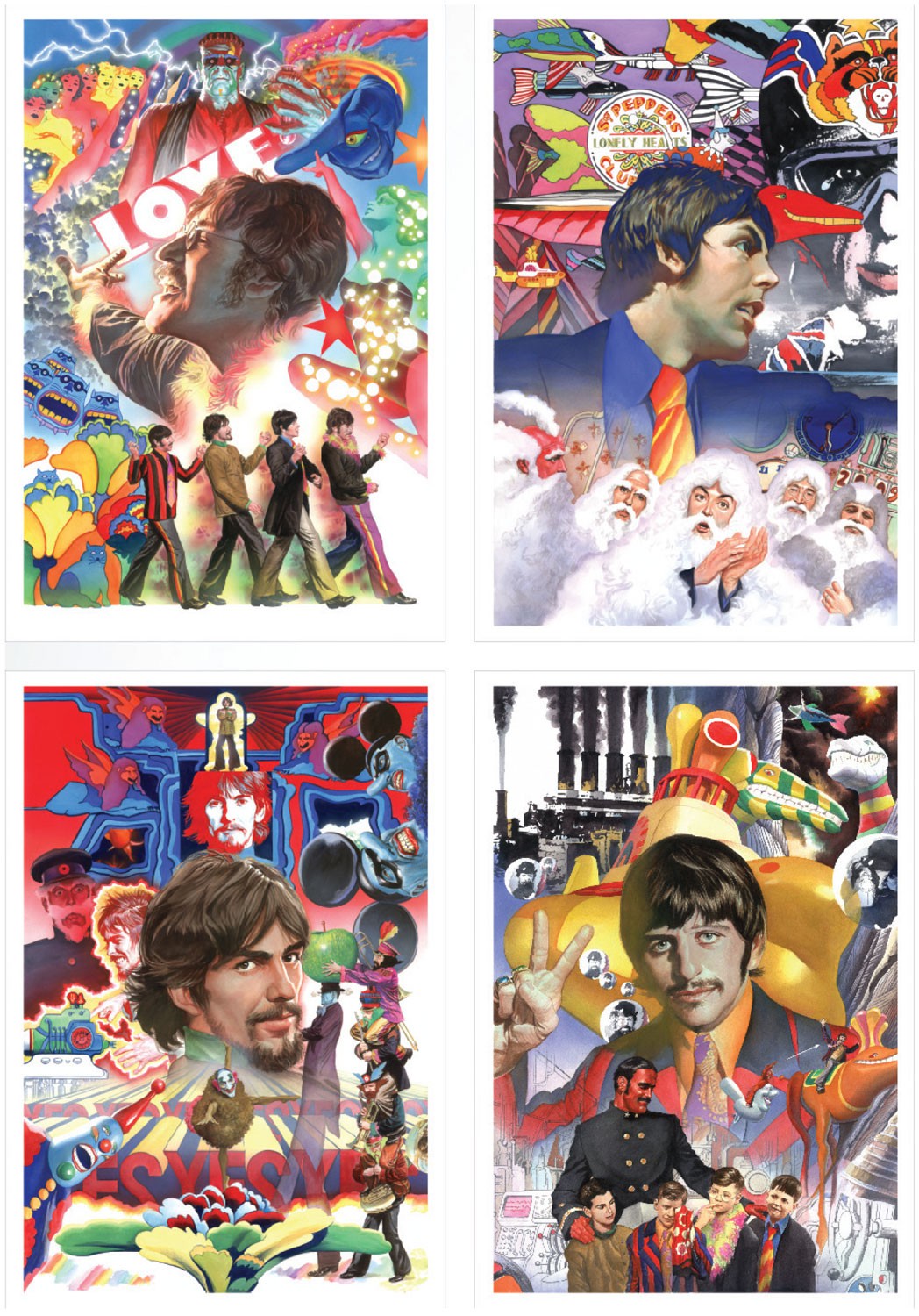 Alex Ross Signed Suite of 7 Limited Edition Giclee Prints: "Beatles ...