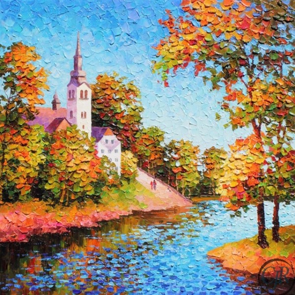 Alexander Antanenka Hand Embellished Giclee on Canvas:"A Steeple on the ...