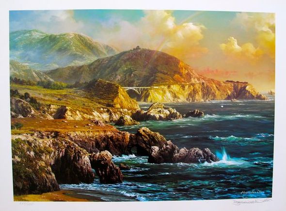 Alexander Chen Hand Signed Limited Edition Lithograph:"Big Sur ...