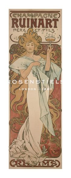 Alphonse Mucha Hand Numbered Limited Edition Print on Paper :"Champagne ...