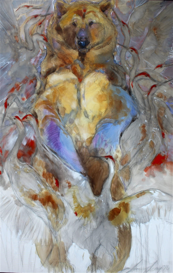 Amy Lay 45 x 30 Open Edition Giclee on Canvas:"What the Cranes Told Me ...