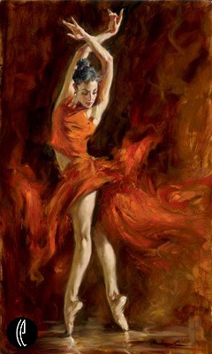 Andrew Atroshenko Limited Edition Embelleshed Giclee on Canvas :"Fiery ...