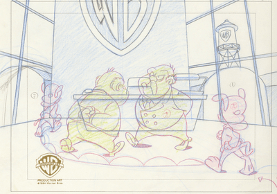 Animaniacs Original Production Drawing: "Thaddeus Plotz and Wakko ...