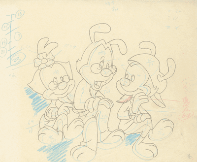 Animaniacs Original Production Drawing: "Yakko, Wakko, and Dot ...