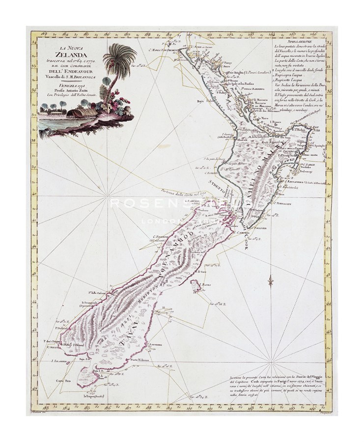 Antonio Zatta Hand Numbered Limited Edition Print on Paper :"Map Of New ...