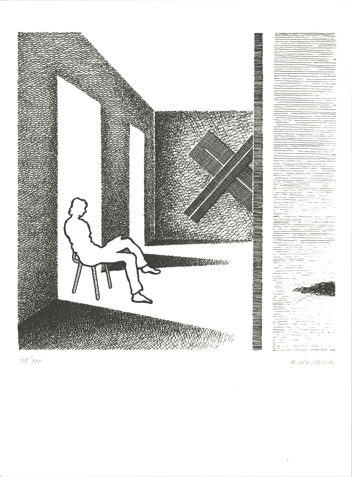 Antoon De Clerck Rare Vintage Artist Signed Lithograph: "Richard Long ...