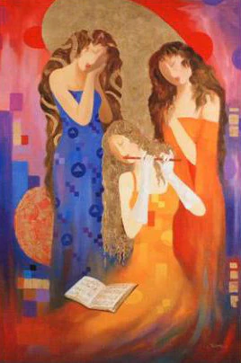 Arbe (Ara Berberyan) Limited Edition Giclée on Canvas: "Trio" - Arbe
