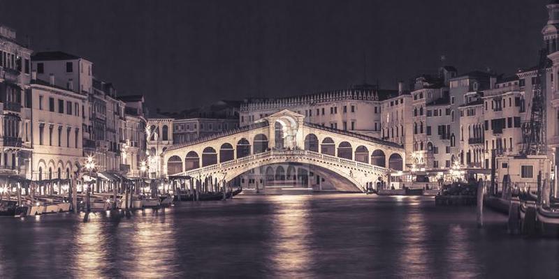 Assaf Frank 48 x 24 in. Open Giclee Canvas:"Venice At Night" - Assaf Frank