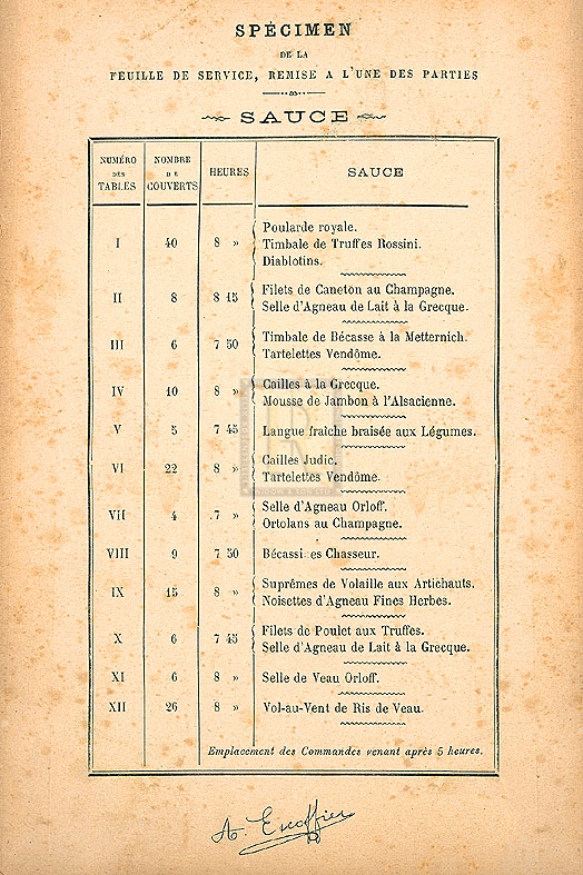 Auguste Escoffier Hand Numbered Limited Edition Print on Paper :"Sauce ...