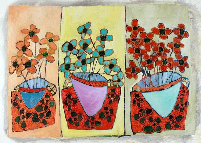 Avi Ben-Simhon Limited Edition Canvas Giclee:"Three Blooms" - New Releases