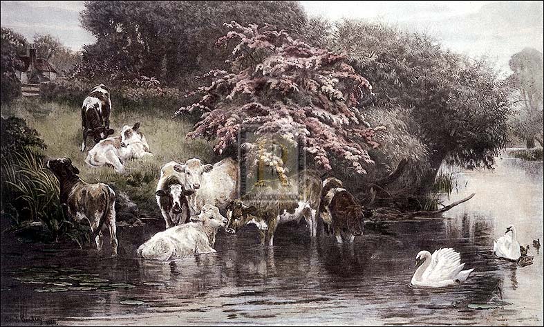 Basil Bradley Artist Hand Colored Copper Plate Printed Atelier Print ...