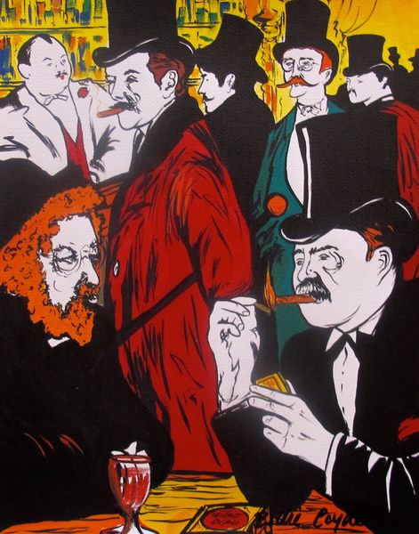 Billie Coyne Hand Signed Giclee on Canvas:"At The Moulin Rouge ...