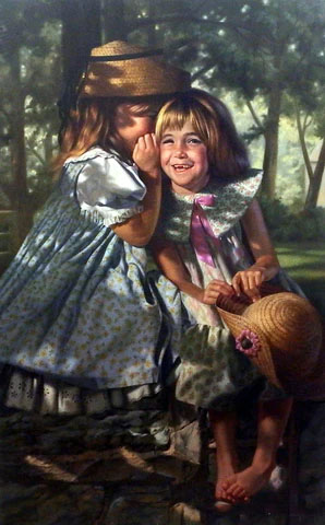 Bob Byerley Print-Signed and Numbered:"Giggles and Whispers" - Bob Byerley