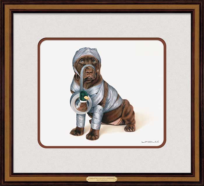 Brett Longley Hand-signed Framed Print:"Quack Attack; the Duck Strikes ...