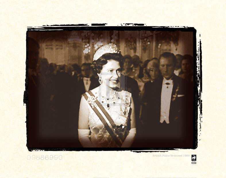 British Pathe Hand Numbered Limited Edition Print on Paper :"Queen On ...