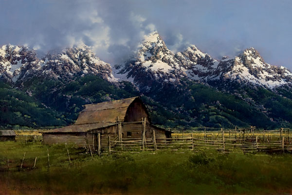 Bruce Cheever Handsigned and Numbered Limited Edition: "Moulton Barn ...