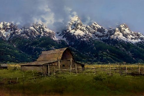 Bruce Cheever Handsigned and Numbered Limited Edition: "Moulton Barn ...