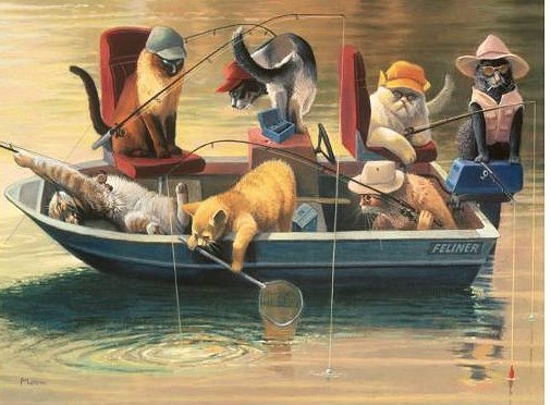 Bryan Moon Artist Signed Open Edition Print:"Gone Fishing" - Bryan Moon