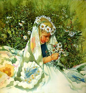 CAROLYN BLISH 16X13 Secondary Market Art: "DAISY QUEEN" - BLISH, CAROLYN
