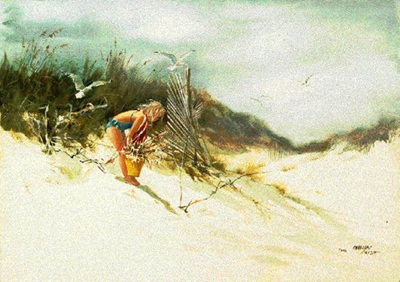 CAROLYN BLISH 18X25 Secondary Market Art: "GATHERING SEA OATS" - BLISH ...