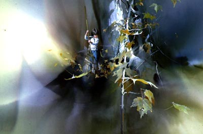 CAROLYN BLISH 19X29 Secondary Market Art: "LAST LEAVES" - BLISH, CAROLYN