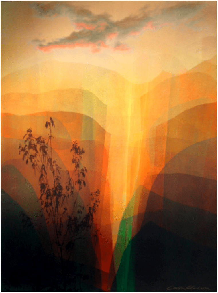 Carson Gladson Artist Signed Limited Edition Mixed media on panel:"Dawn ...