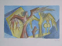 Chaim Gross Hand Signed Publisher Proof Lithograph:"Sabbath Angels ...