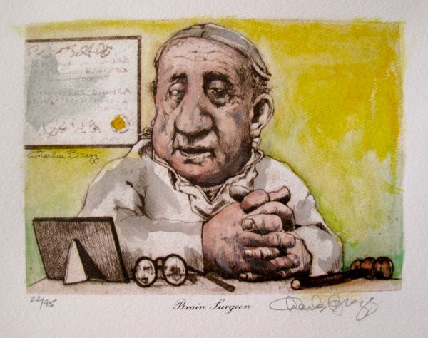 Charles Bragg Hand Signed Color Lithograph:"Brain Surgeon" - Charles Bragg