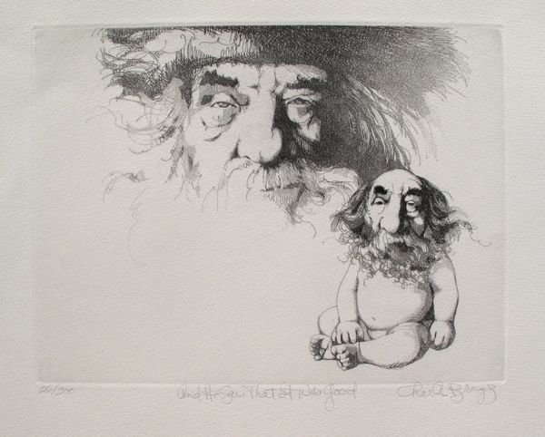 Charles Bragg Hand Signed Limited Edition Etching:"And He Saw That It ...